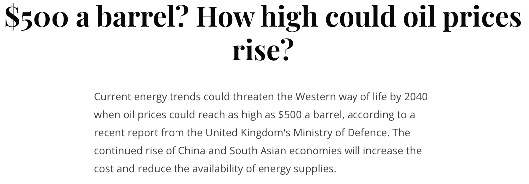 How to Profit From Oil Hitting $500 a Barrel